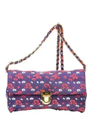 Prada Floral-print Shoulder Bag - Purple