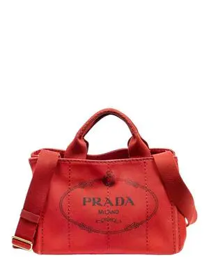 Prada Canapa Tote Bag - Red