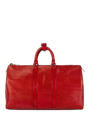 LOUIS VUITTON Keepall 45 Embossed Holdall - Red