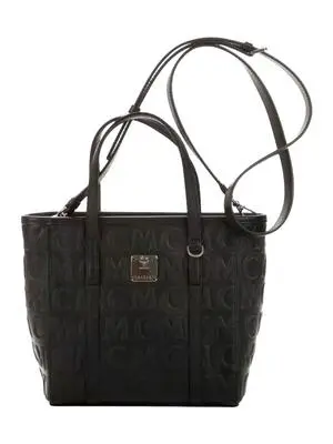 Mcm Logo-embossed Tote - Black