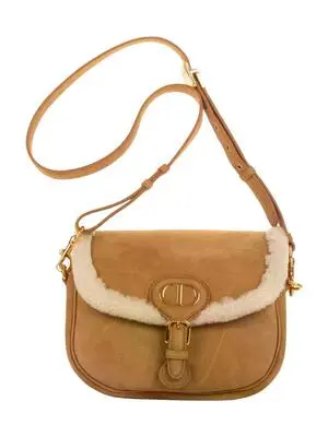 Dior 2000s Shearling-trimmed Shoulder Bag - Neutrals