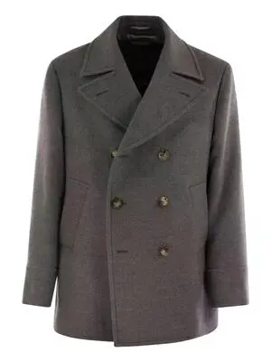Brunello Cucinelli Button-fastening Wool Coat - Grey