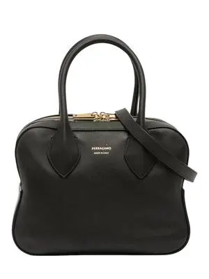 FERRAGAMO Mini Leather Satchel - Black