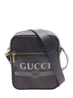 Gucci Leather Logo Crossbody Bag - Black