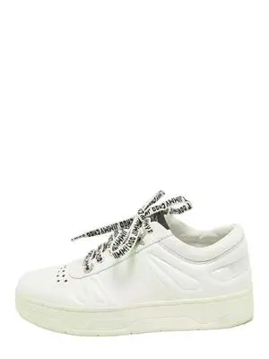 JIMMY CHOO Studded Leather Sneakers - White
