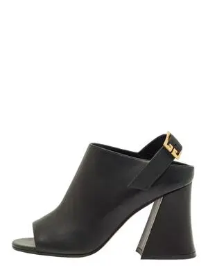 Givenchy Leather Peep Toe Slingback Sandals - Black