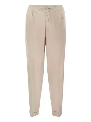Fedeli Pleated Straight-leg Trousers - Neutrals