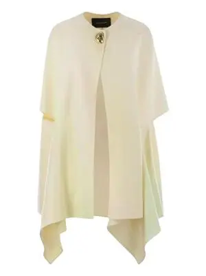 Fabiana Filippi Jeweled-button Cashmere Cape - Neutrals