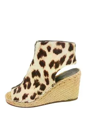 Celine Animal-print Wedge Sandals - Neutrals