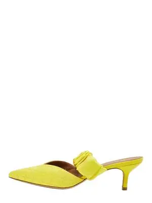 MALONE SOULIERS Quilted Kitten Heel Mules - Yellow