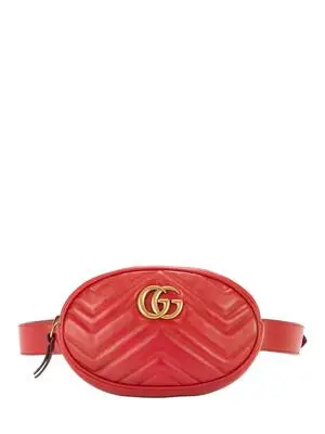 Gucci GG Matelassé Belt Bag Red