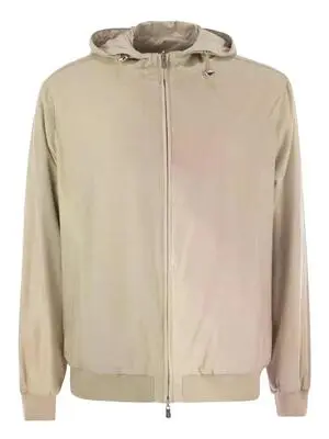 Fedeli Reversible Hooded Bomber Jacket - Neutrals