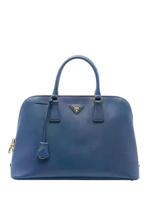 Prada Saffiano Lux Promenade Satchel - Blue