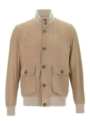 BARBA NAPOLI Horn-Button Patch-Pocket Jacket Neutrals