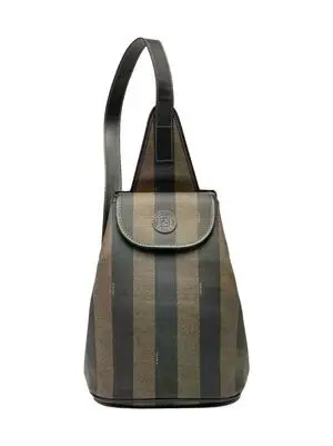 Fendi Pequin Coated Canvas Sling Bag - Brown
