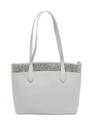 Kate Spade New York Leather Tote Bag With Glitter Embellishment - Grey