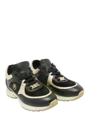 Philipp Plein Skull-motif Leather Low-top Sneakers - Black