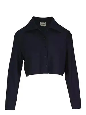 Khaite Cropped Blouse - Blue