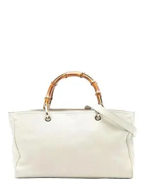 Gucci 2016-2025 Medium Bamboo Shopper Satchel - White
