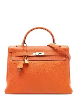 Hermès 2010 Togo Kelly II Retourne 35 Satchel Orange