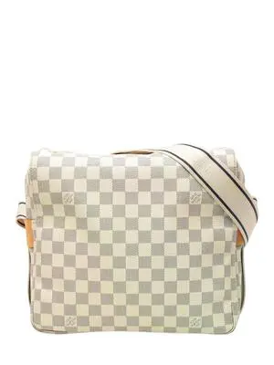 LOUIS VUITTON 2007 Damier Azur Naviglio Crossbody Bag - White