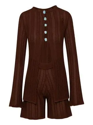 BAOBAB Corsica Beaded Knit Top Brown
