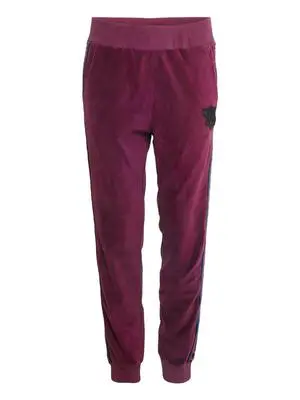Just Cavalli Velvet Leopard-print Track Pants - Purple
