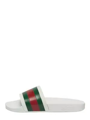 Gucci Pursuit 72 Stripe Slides - White