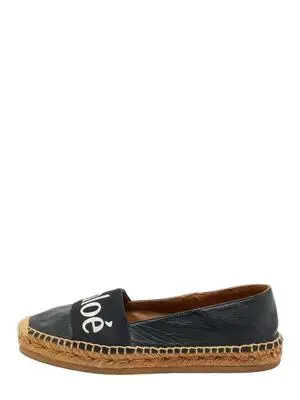 Chloé Leather Logo-printed Espadrilles - Black