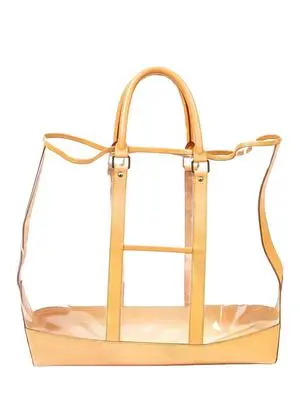 LOUIS VUITTON Clear Panel Leather Tote Bag - White