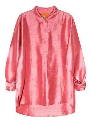 CONIGLIO PALM BEACH Classic Relaxed Silk Button-down Shirt - Light Pink