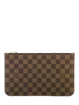 LOUIS VUITTON Checked Zip Pouch - Brown