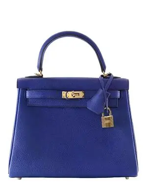 Hermès 2022 Togo Kelly Ii Retourne 25 Satchel - Blue