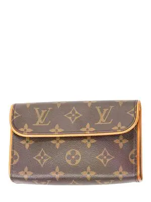 LOUIS VUITTON 1990s Monogram Canvas Flap Bag - Brown