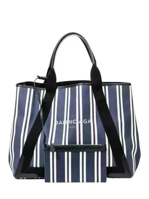 Balenciaga Striped Tote Bag - Blue