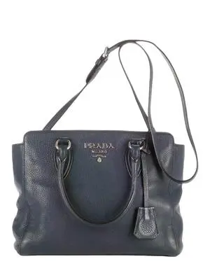 Prada 2000s Leather Top-handle Bag - Blue