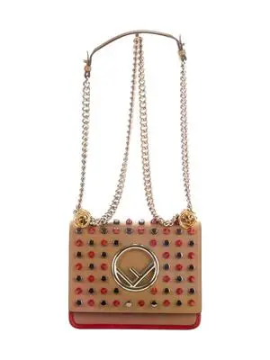 Fendi 2000 Studded Shoulder Bag - Neutrals