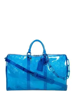 LOUIS VUITTON 2019 Keepall Bandoulière 50 Ltd. Ed. Virgil Abloh Holdall - Blue