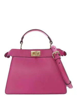Fendi 2002 Petite Leather Peekaboo Iseeu Satchel - Pink