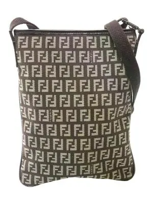 Fendi 2000-2010 Zucchino Canvas Crossbody Bag - Brown