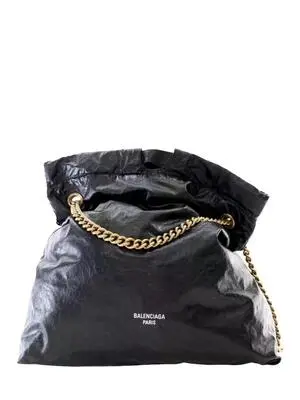 Balenciaga 2010 Medium Calfskin Crush Tote Bag - Black