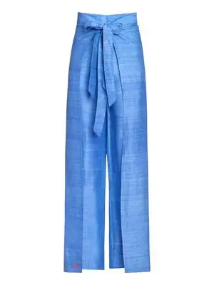 CONIGLIO PALM BEACH Silk Wide-leg Pants - Blue
