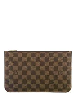 LOUIS VUITTON 2000s Damier Azur Zip Pouch - Brown
