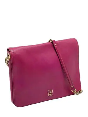 Carolina Herrera Flap Leather Crossbody Bag - Pink