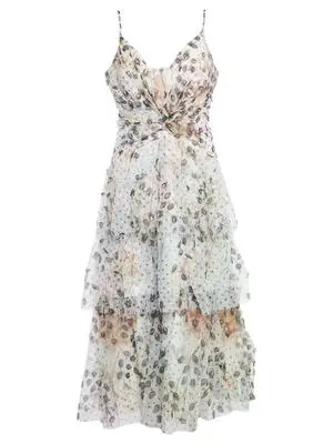 Marchesa Polka Dot Tulle Dress - White