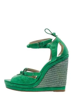 Balenciaga Studded Wedge Sandals - Green