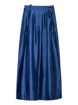 CONIGLIO PALM BEACH Banyan Mid-rise Wide-leg Silk Pants - Blue