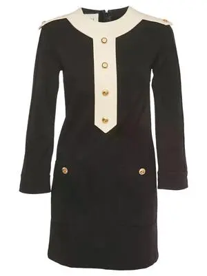 Gucci Button-detail Crepe Dress - Black