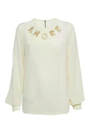 Dolce & Gabbana Amore Appliqué Blouse - White