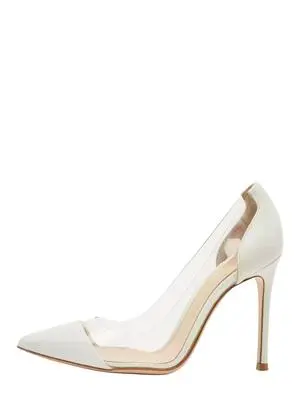 GIANVITO ROSSI Plexi Leather Pumps - Neutrals